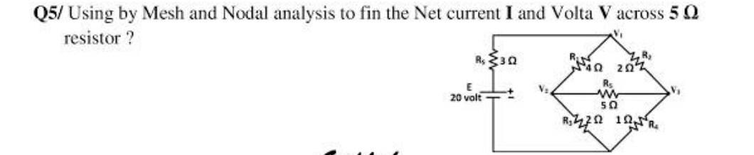 Solved Q5/ Using by Mesh and Nodal analysis to fin the Net | Chegg.com