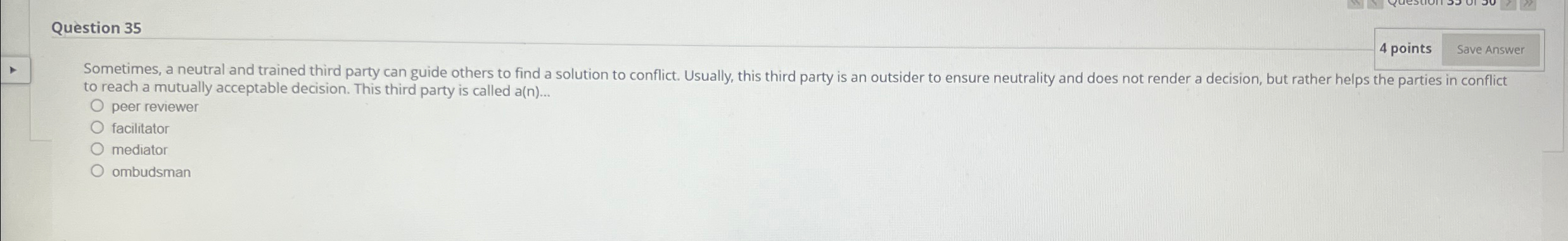 Solved Question 354 ﻿points to reach a mutually acceptable | Chegg.com