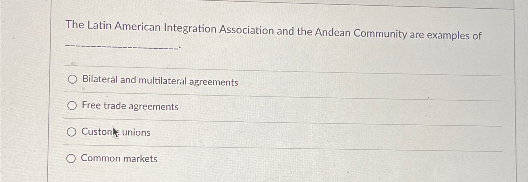Solved The Latin American Integration Association and the | Chegg.com