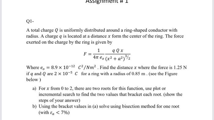 Solved A total charge Q is uniformly distributed around a | Chegg.com