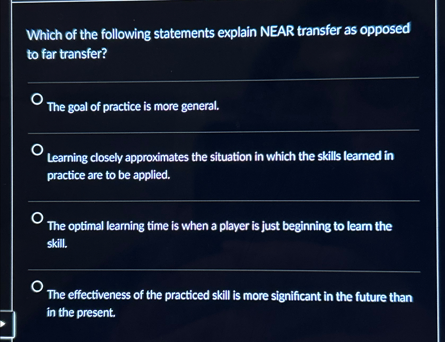 Solved Which of the following statements explain NEAR | Chegg.com