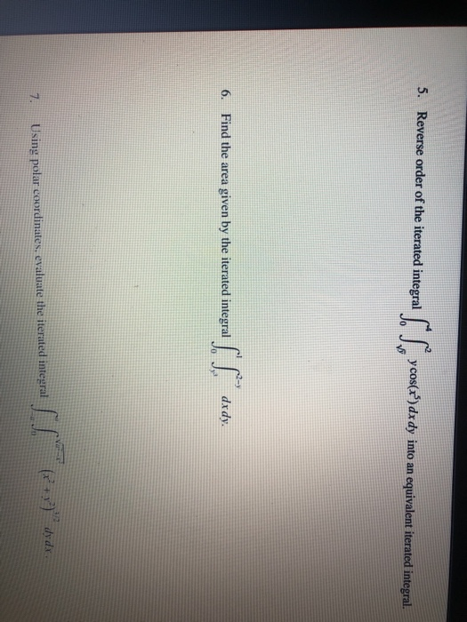 Solved 5. Reverse order of the iterated integral S | Chegg.com