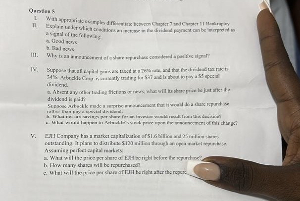 Question 5With appropriate examples differentiate | Chegg.com