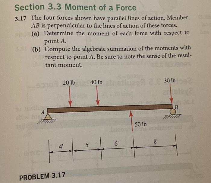 Solved Section 3.3 Moment of a Force 3.17 The four forces | Chegg.com