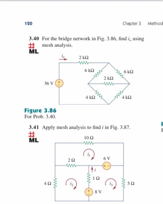 Solved 3.40 For the bridge network in Fig. 3.86, find ie | Chegg.com