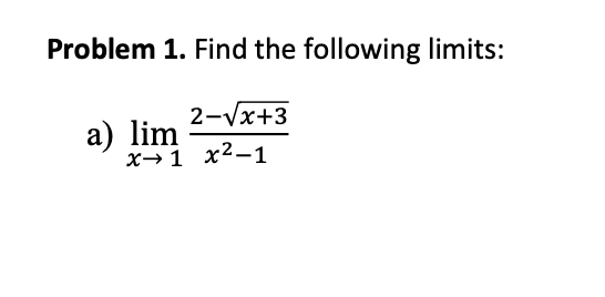 Solved Problem 1. ﻿Find the following | Chegg.com