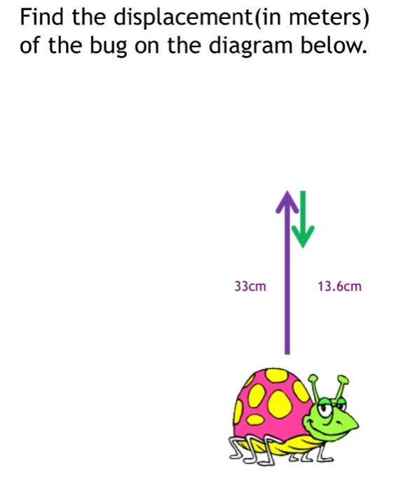 Solved Find the displacement(in meters) of the bug on the | Chegg.com