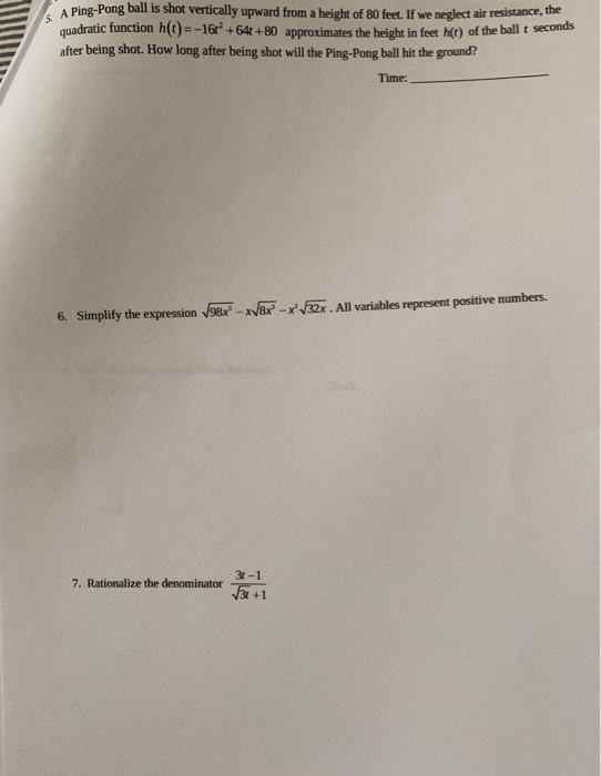 Solved S A Ping-Pong ball is shot vertically upward from a | Chegg.com