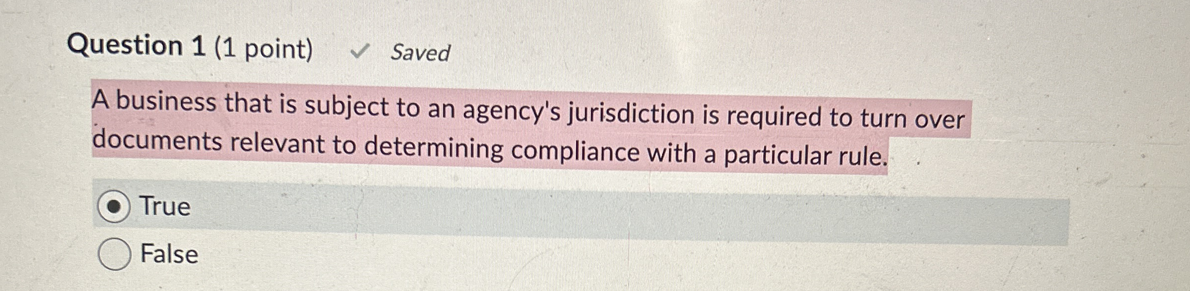 Solved Question 1 (1 ﻿point)SavedA business that is subject | Chegg.com