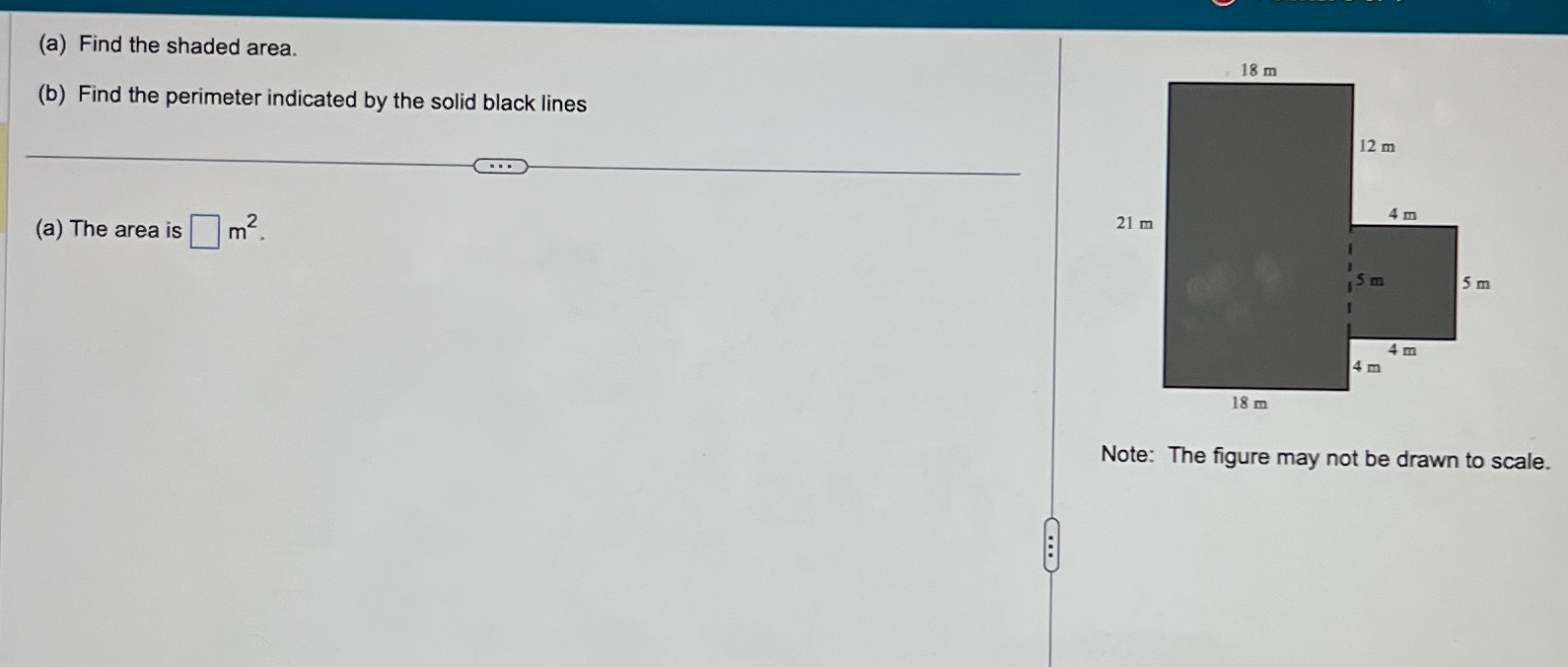 Solved (a) ﻿Find the shaded area.(b) ﻿Find the perimeter | Chegg.com