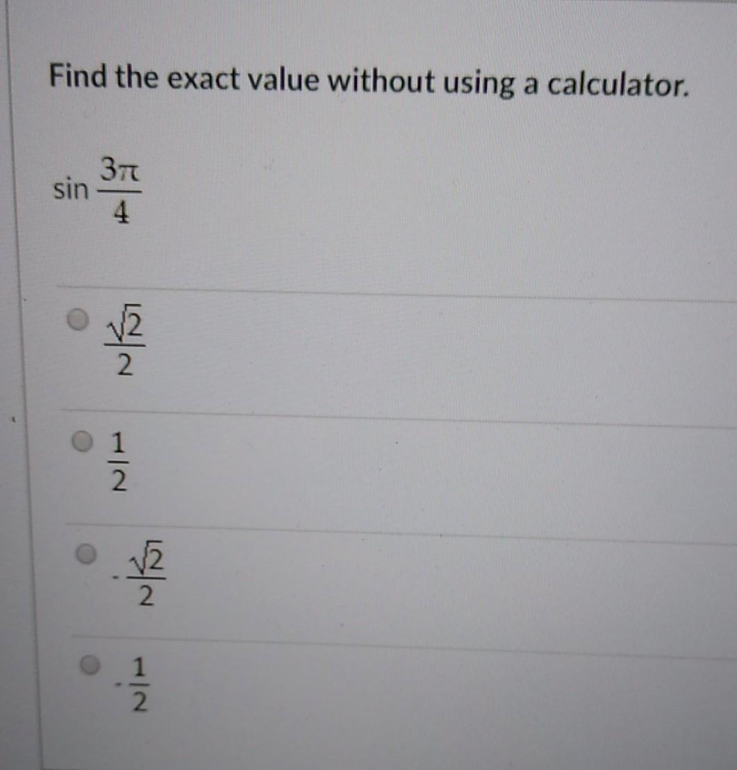 Solved Find the exact value without using a calculator. 3T | Chegg.com