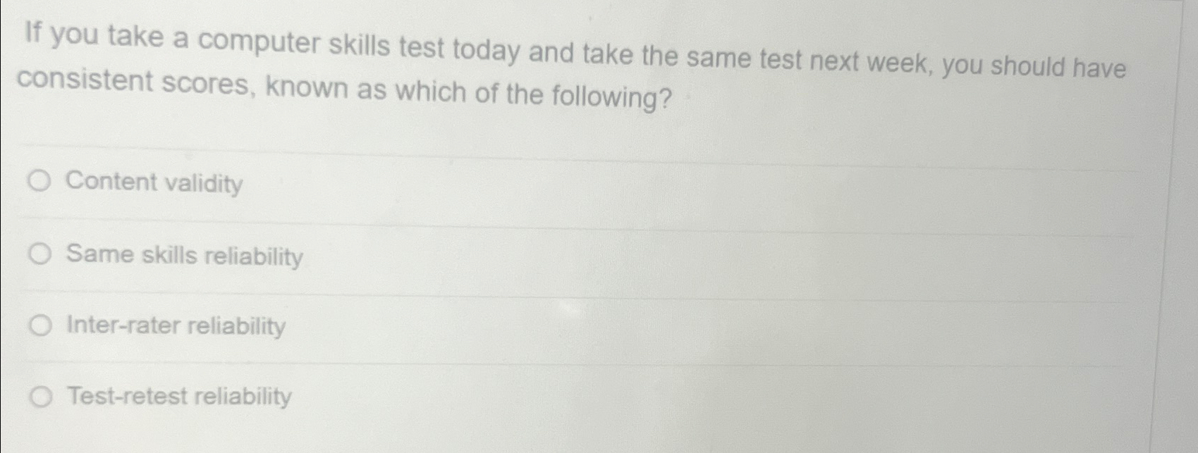 Solved If you take a computer skills test today and take the | Chegg.com