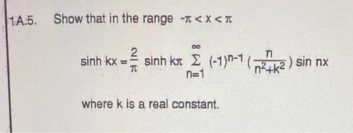 Solved 1A.5. Show that in the range