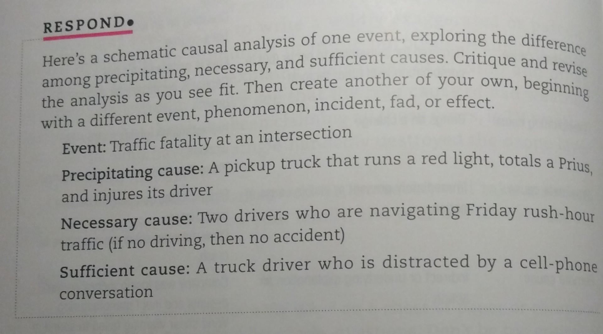 Solved Here's a schematic causal analysis of one event, | Chegg.com