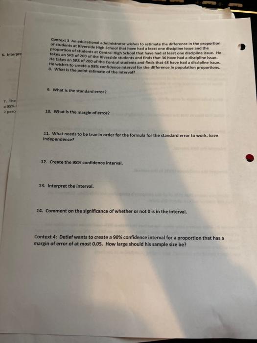 Solved Context a An ediucational adminhtrator wishes to | Chegg.com
