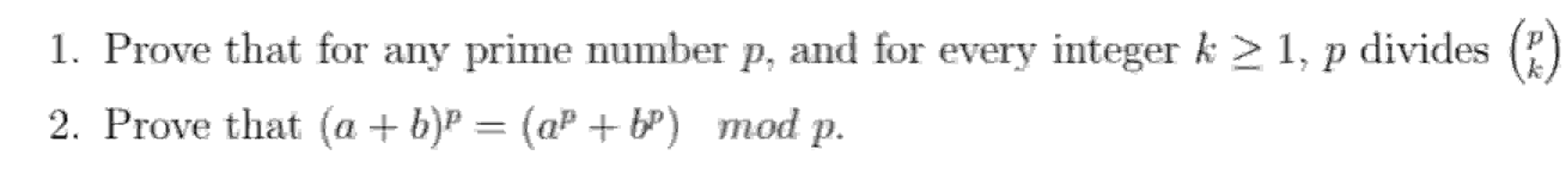 Solved Prove that for any prime number p, ﻿and for every | Chegg.com