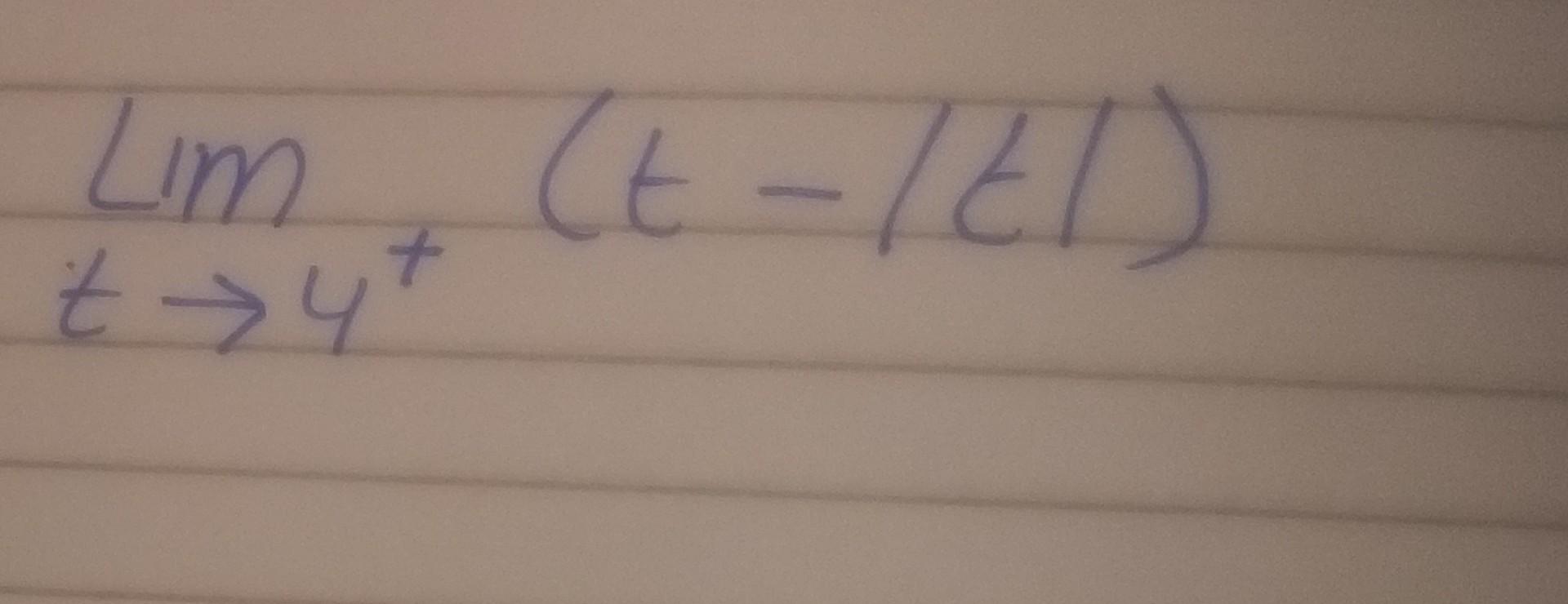 Solved Limt→4 T−∣t∣