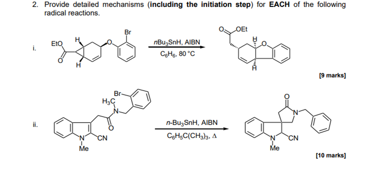 Solved ii.Provide detailed mechanisms (including the | Chegg.com