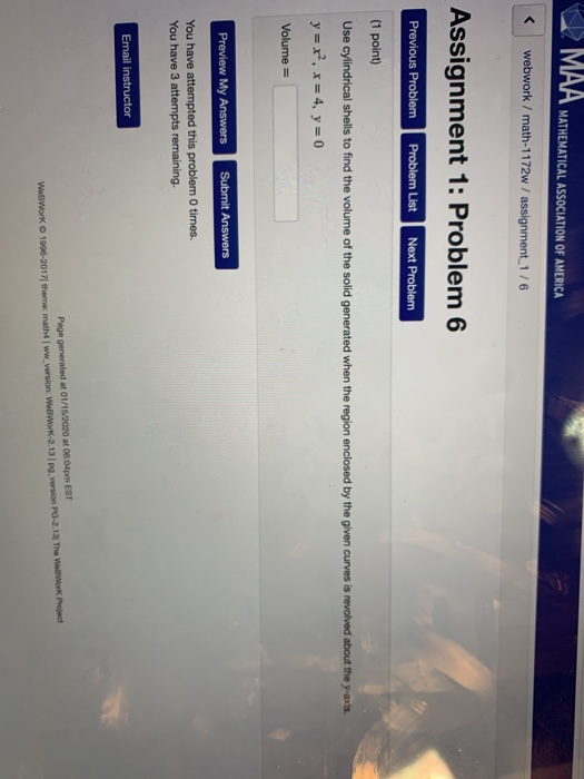 Solved L ead University WeWork (117) (2020W) MAX WebWork: | Chegg.com