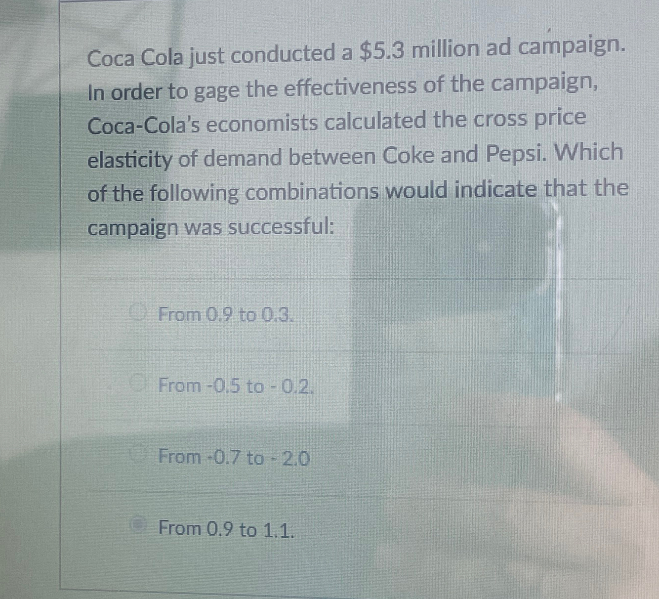 Solved Coca Cola just conducted a $5.3 ﻿million ad campaign. | Chegg.com