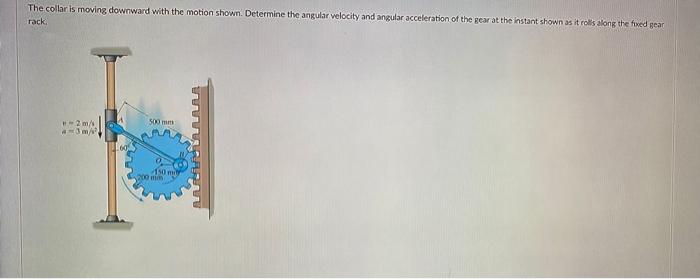 Solved The collar is moving downward with the motion shown. | Chegg.com