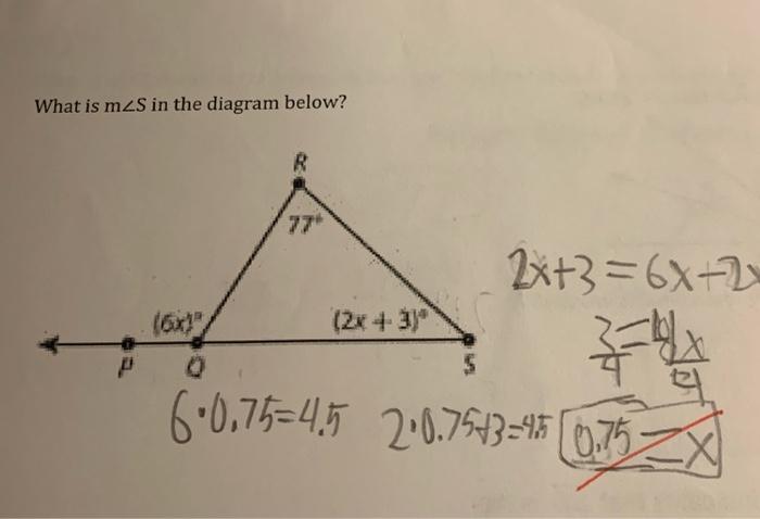 Solved What is m∠S in the diagram below? | Chegg.com