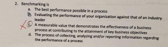 Solved Benchmarking isa. ﻿The best performance possible in a | Chegg.com