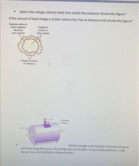 Solved - what is the charge, Electric field, Flux inside the | Chegg.com