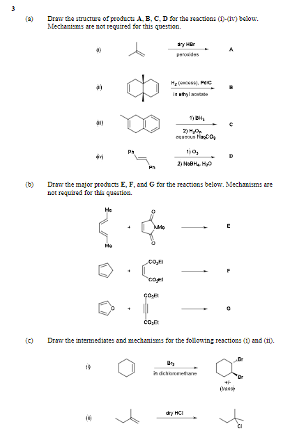 Solved Draw structures of products from the questions using | Chegg.com