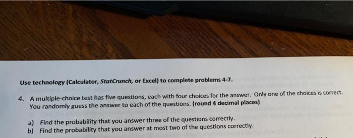 Solved Use technology (Calculator, StatCrunch, or Excel) to | Chegg.com
