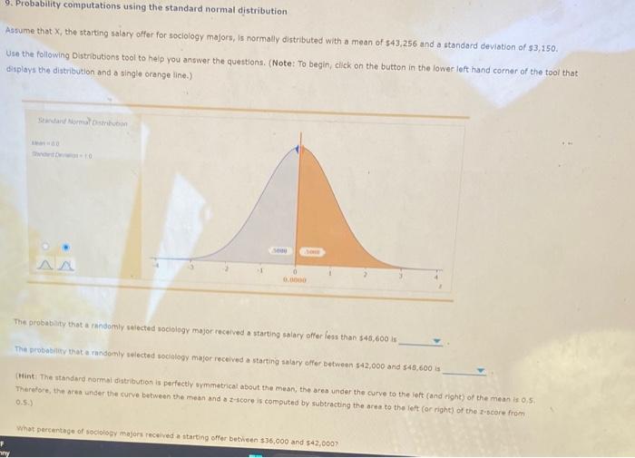 Solved 9. Probability computations using the standard normal | Chegg.com
