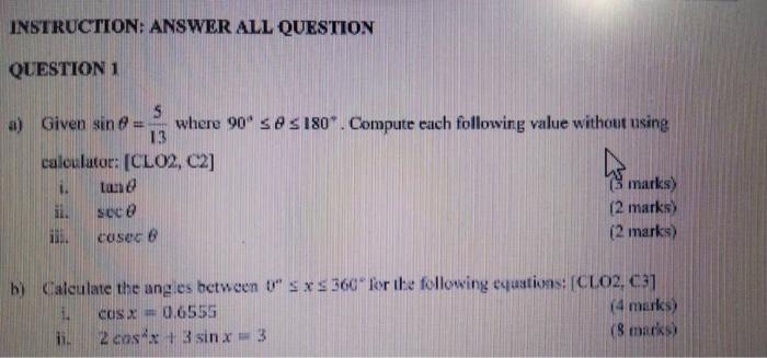 Solved SUBJECT: ENGINEERING MATHEMATICS ANSWER ALL THE | Chegg.com