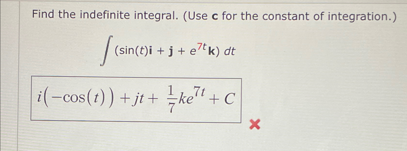 Solved Find the indefinite integral. (Use c ﻿for the | Chegg.com