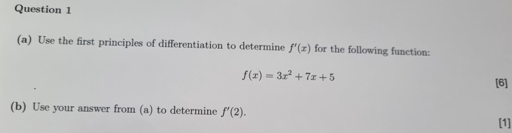 Solved Question 1(a) ﻿Use the first principles of | Chegg.com