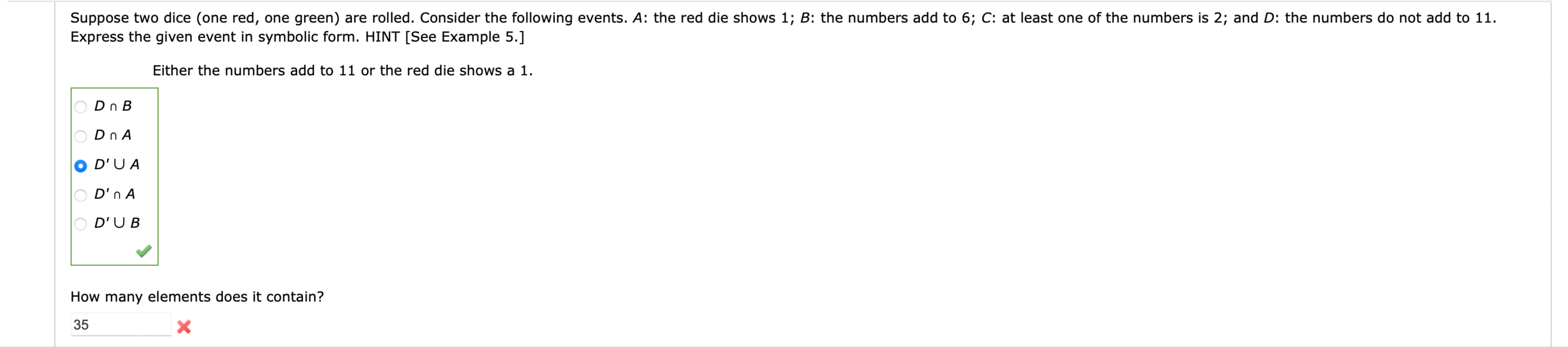 Solved Express the given event in symbolic form. HINT [See | Chegg.com