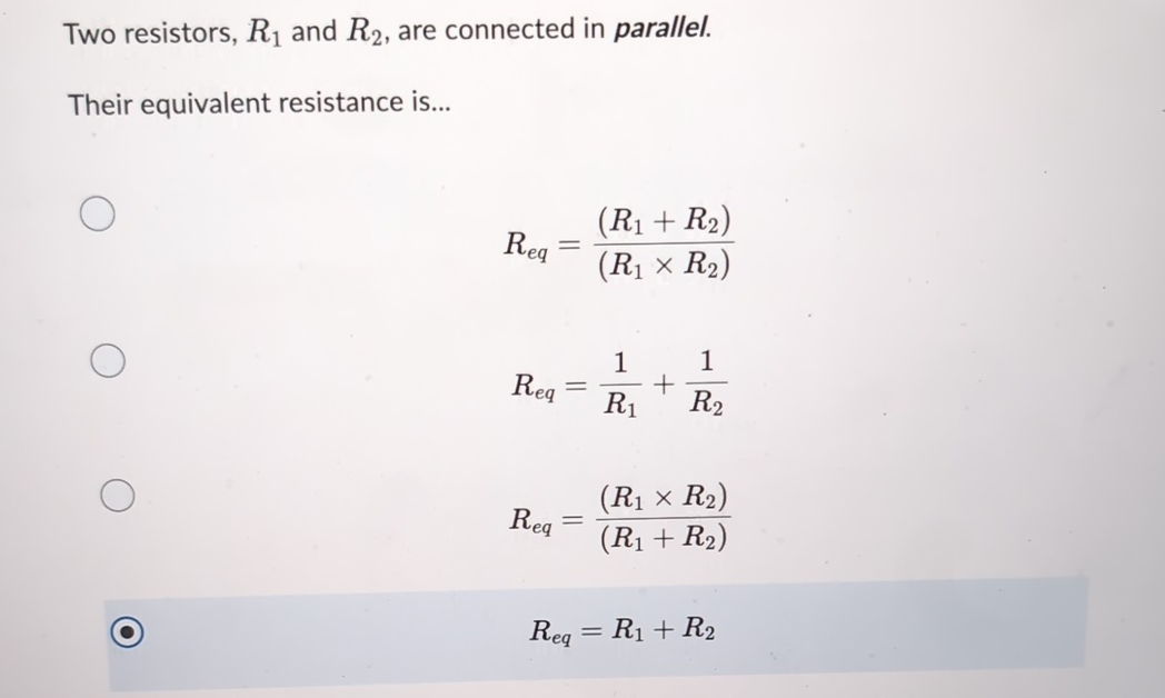 Solved Two resistors, R1 ﻿and R2, ﻿are connected in | Chegg.com