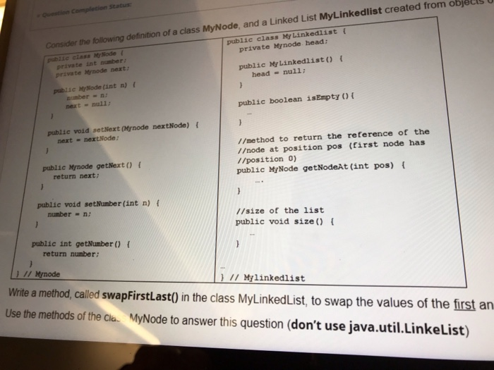 Solved List Mylinkedlist Created From Objects Of The Class