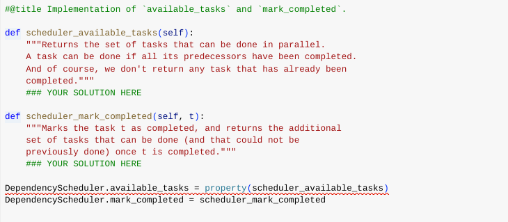 Solved Implementation of available_tasks and mark_completed. | Chegg.com