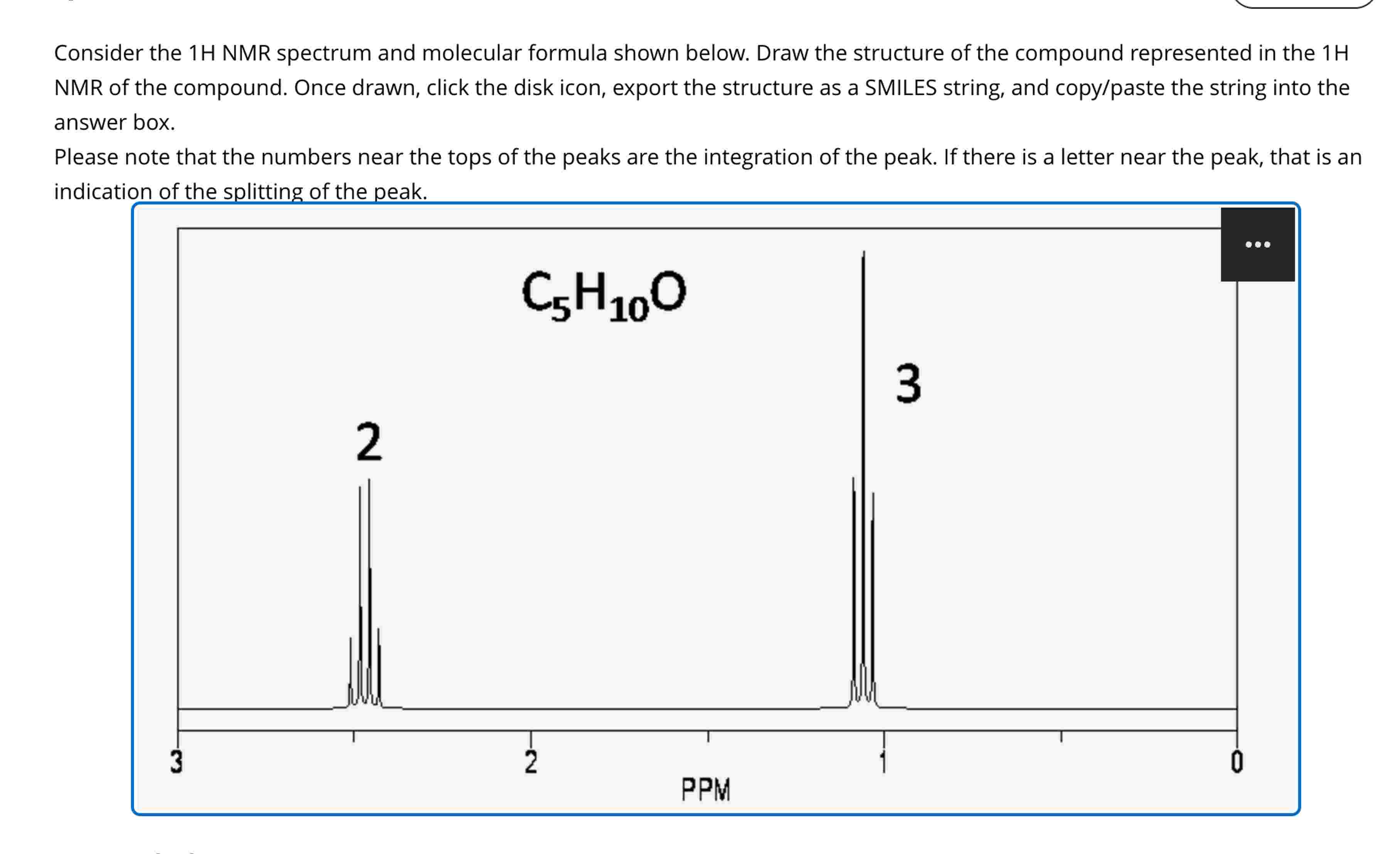 Solved Consider the 1 ﻿H NMR spectrum and molecular formula | Chegg.com