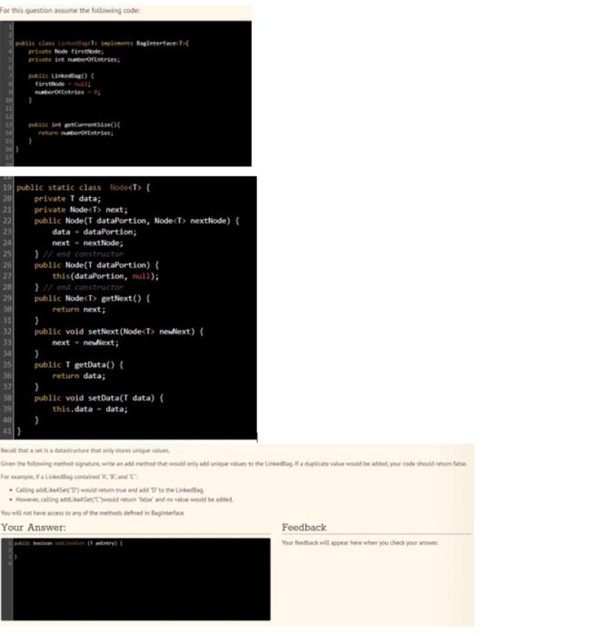 Solved 2 3 public class LinkedBag implements BagInterface{ | Chegg.com