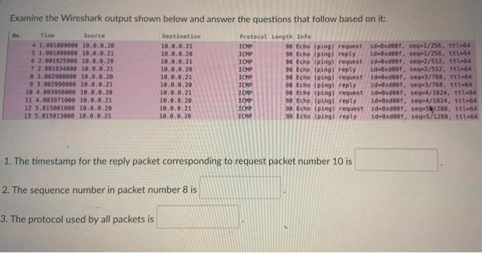Solved Examine the Wireshark output shown below and answer | Chegg.com