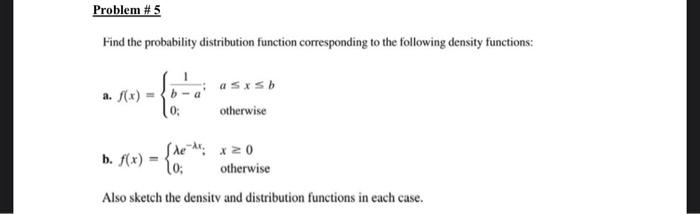 Solved Find the probability distribution function | Chegg.com