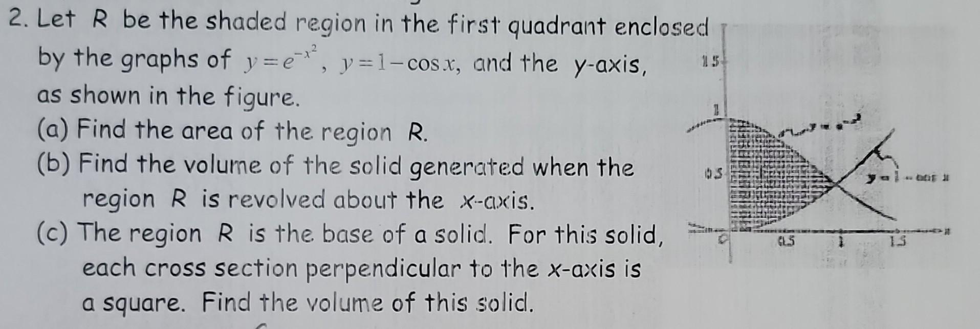Solved 2. Let R be the shaded region in the first quadrant | Chegg.com