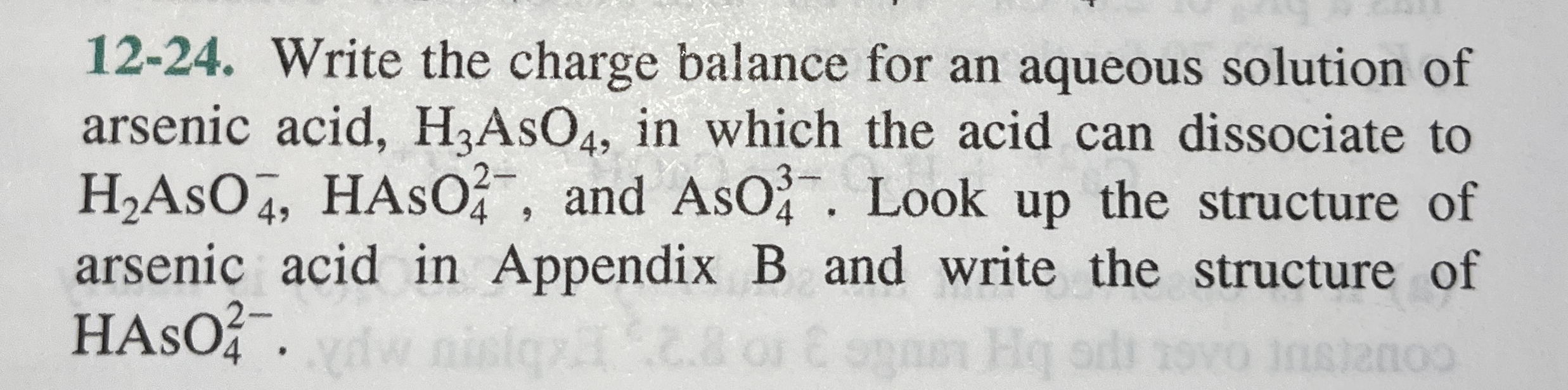Solved 12-24. ﻿Write the charge balance for an aqueous | Chegg.com
