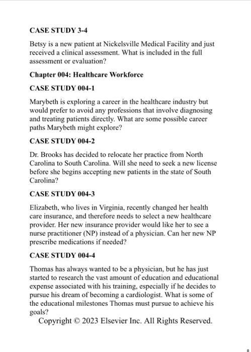 Solved Respond to one case study for each chapter: 1.2.3 and | Chegg.com