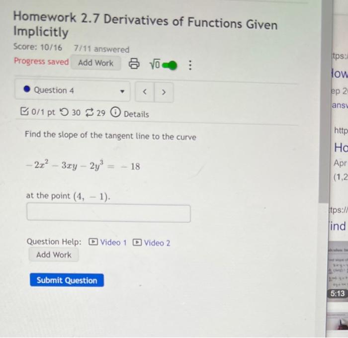 Solved Homework 2.7 Derivatives of Functions Given | Chegg.com