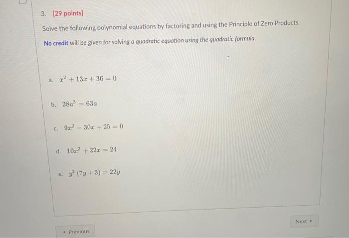 Solved 0 3. [29 points] Solve the following polynomial | Chegg.com