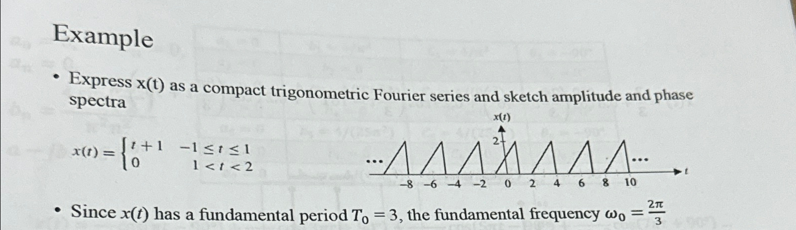 Solved ExampleExpress x(t) ﻿as a compact trigonometric | Chegg.com