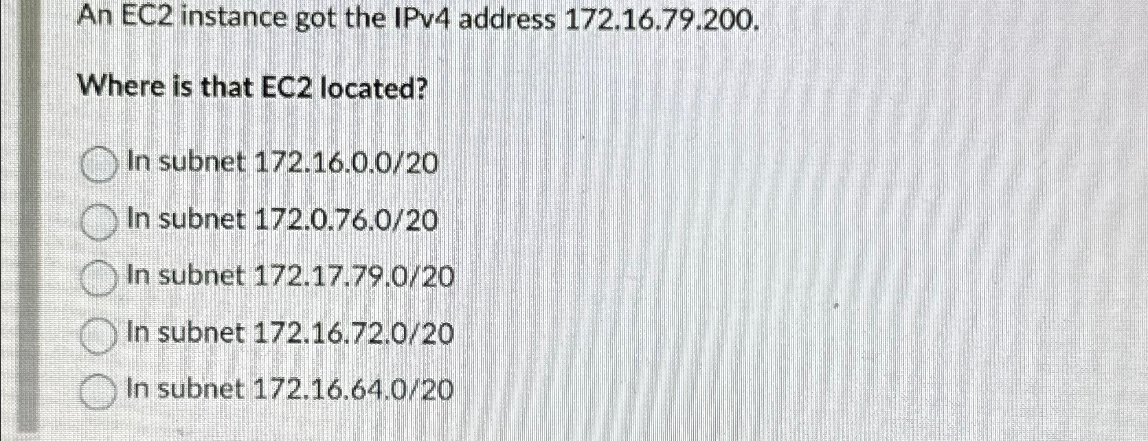 Solved An EC2 ﻿instance got the IPv4 ﻿address | Chegg.com