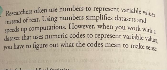 Researchers Often Use Numbers To Represent Variable 